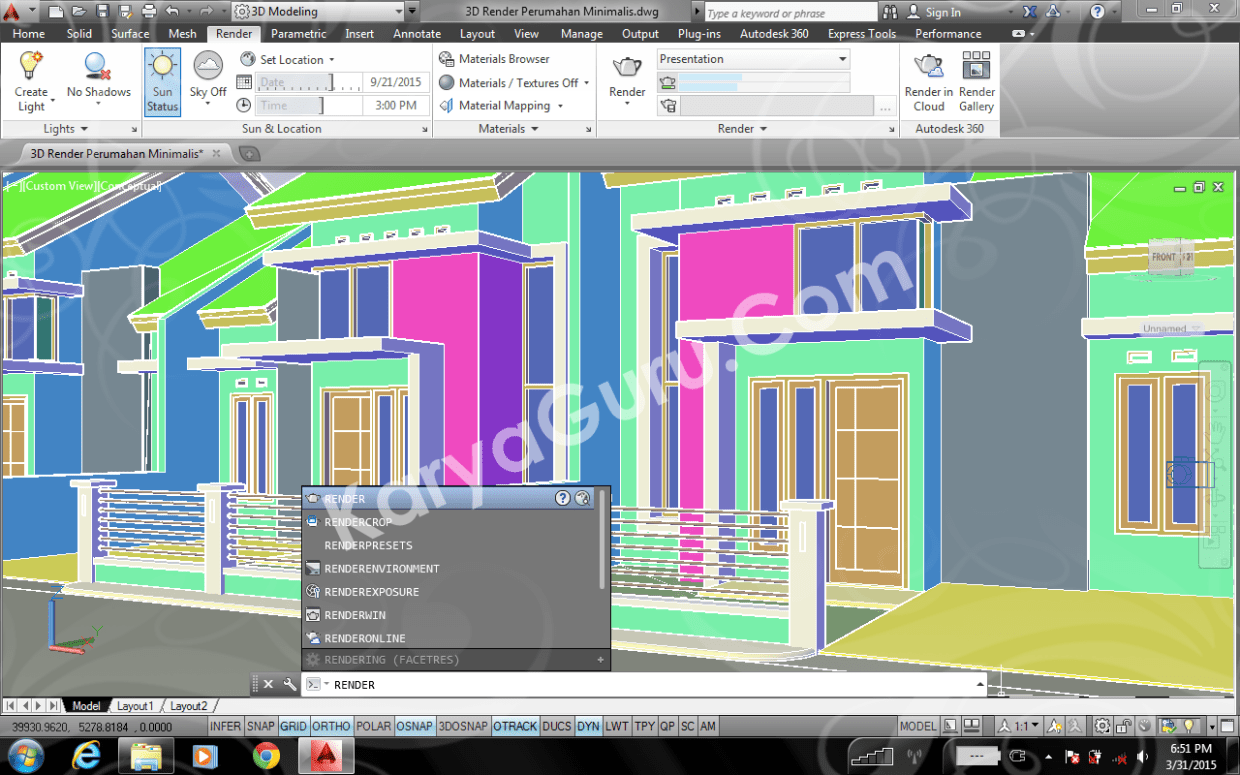 Download Materi AutoCAD 3D Rendering – KARYAGURU CENTER