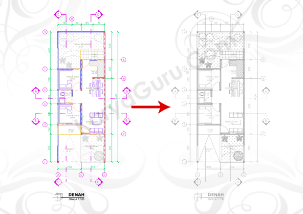 Tutorial AutoCAD Gambar Kerja Rumah Tinggal Bagian 9 (Denah Pondasi ...